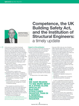 Competence, the UK Building Safety Act, and the Institution of Structural Engineers: a timely ...